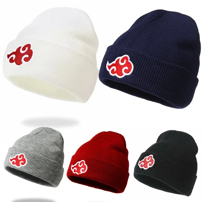 Naruto-Red-Cloud-Beanie-Anime-Akatsuki-Winter-Knitted-Hat-Skull-Cap ...