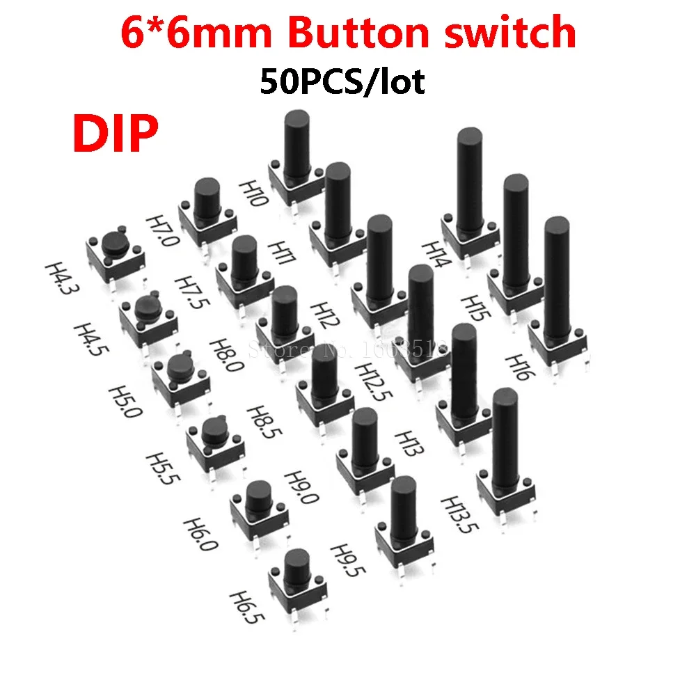 50PCS-lot-6x6mm-Panel-PCB-Momentary-Tactile-Tact-Mini-Push-Button ...