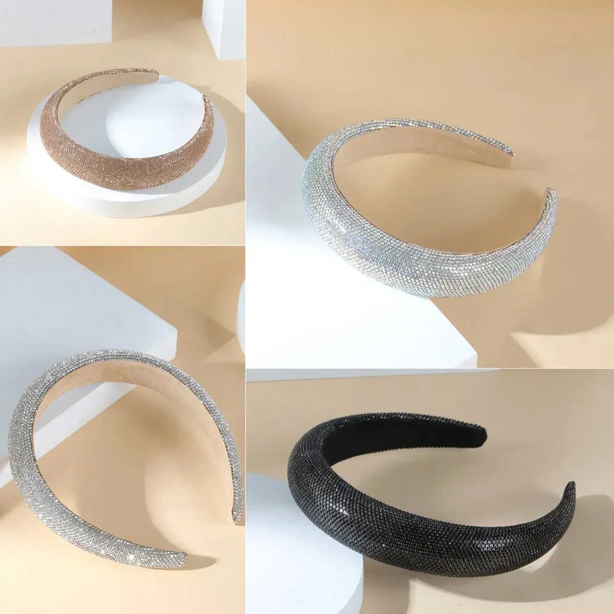 Full-Ultra-Flashy-High-Crown-Versatile-Sponge-Wide-Edge-Hair-Ties-Women ...