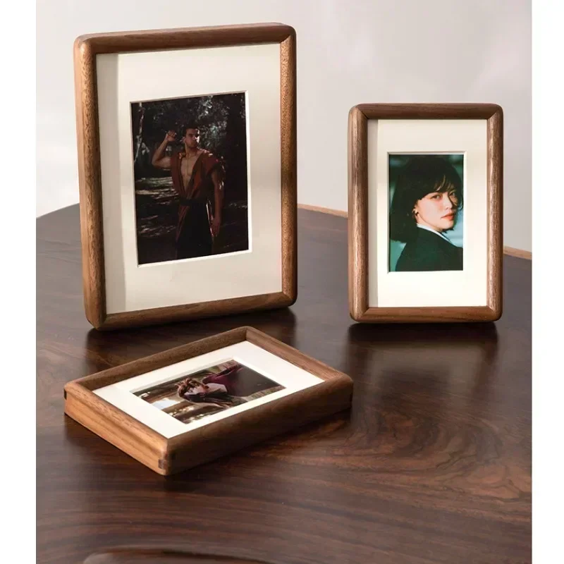 Black-Walnut-Photo-Frame-Real-Wooden-Round-Corner-Swing-Table-6-7-8 ...