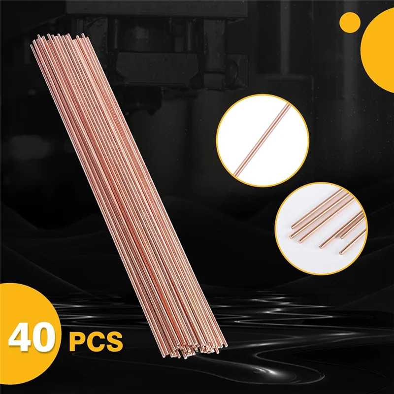 A04G-40 Pcs Copper Brass Brazing Rods For Electrical Machines HVAC ...