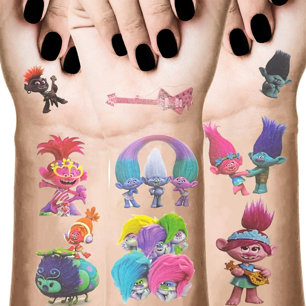 Imperme-vel-trolls-tatuagem-adesivos-para-crian-as-f-s-de-m-sica ...