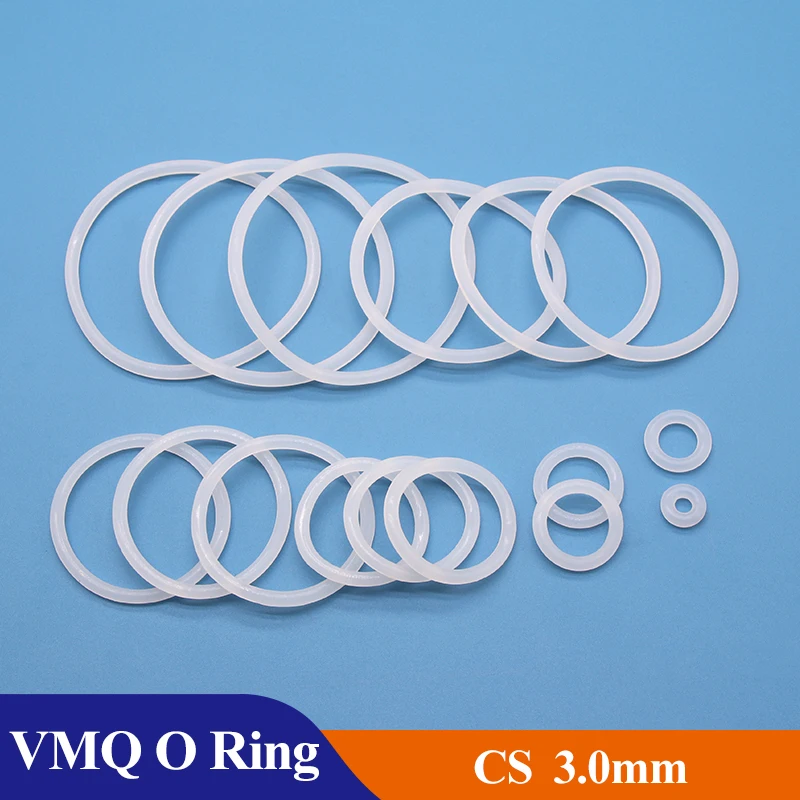 10-50Pcs-White-Food-GradeSilicone-VMQ-O-Ring-Gasket-CS-3-mm-OD-10-150mm ...