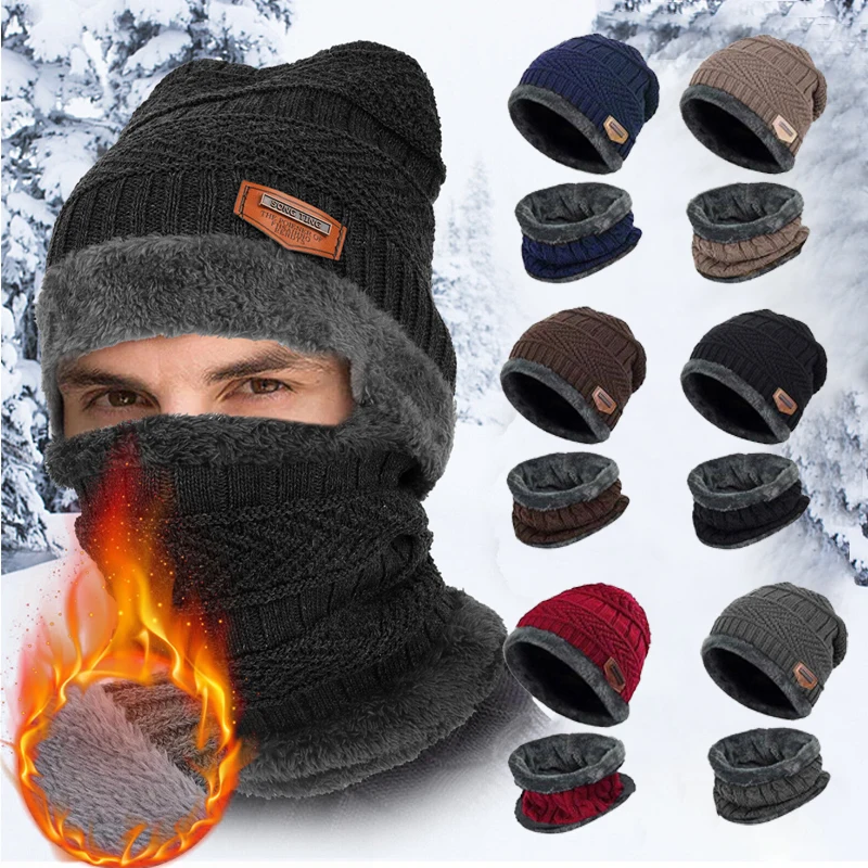 Winter Warm Knitted Hat Men | New Winter Hat Scarf Set | New Winter ...