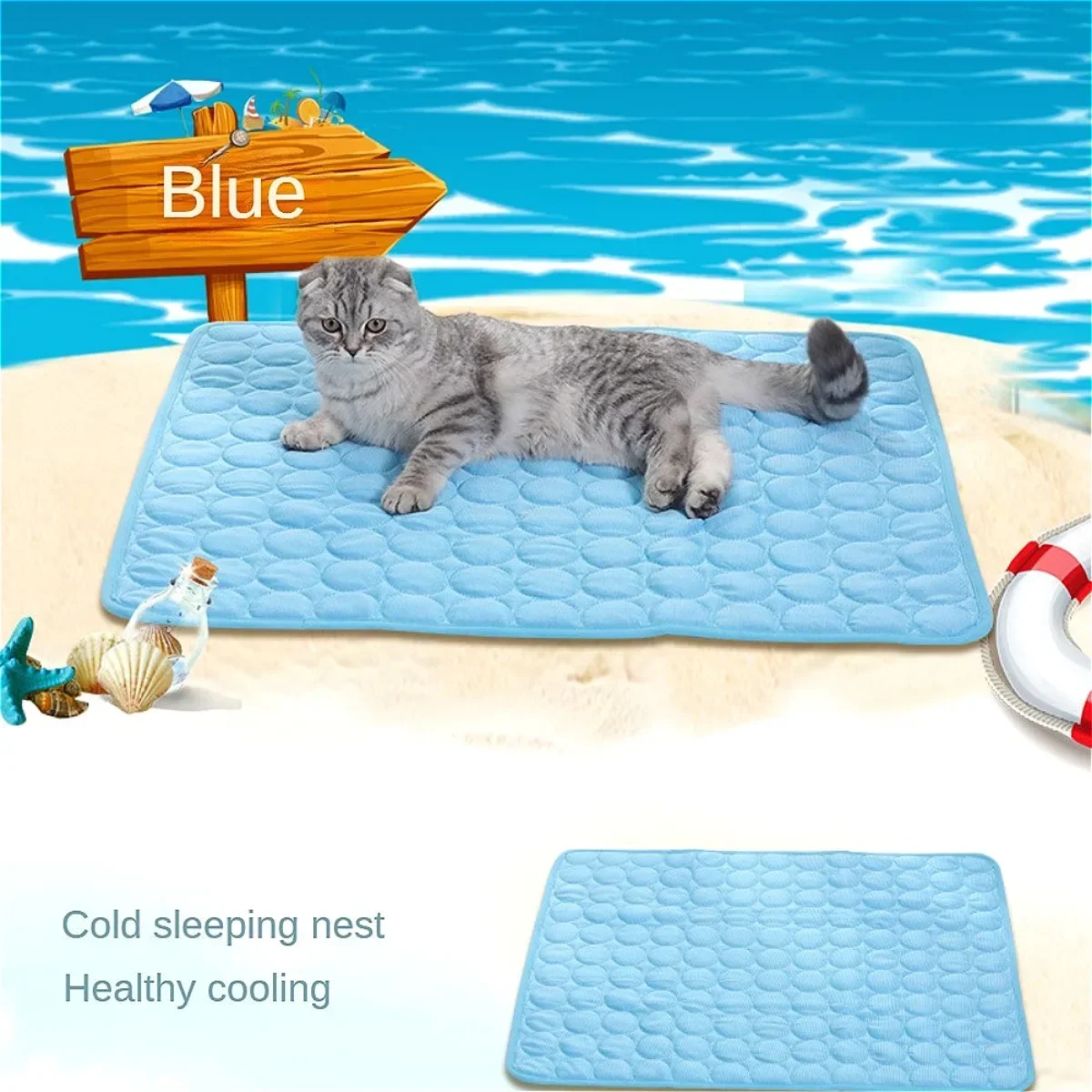 Pet-Cooling-Mat-Summer-Dog-Cat-Moisture-proof-Cool-Ice-Silk-Mattress ...