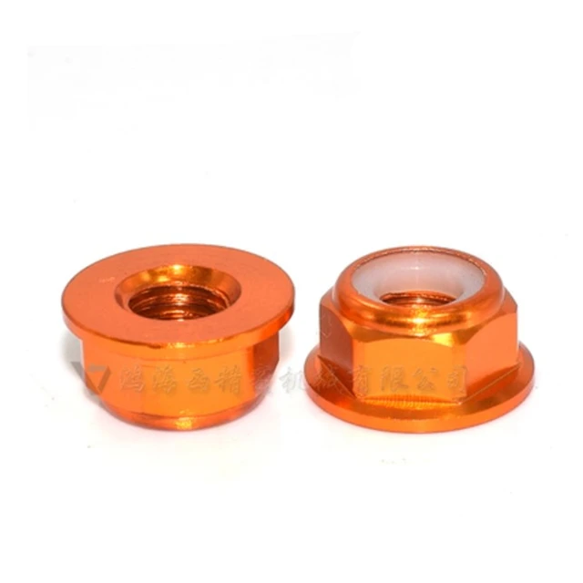 10pcs M2 M3 M4 M5 M6 Aluminum Flange Nylon Lock Nut Anodized Red/black ...