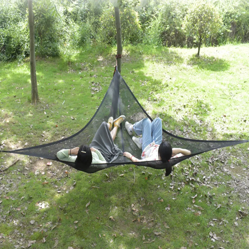 Adult Outdoor Mesh Breathable Hammock Two person Camping Hanging Bed ...