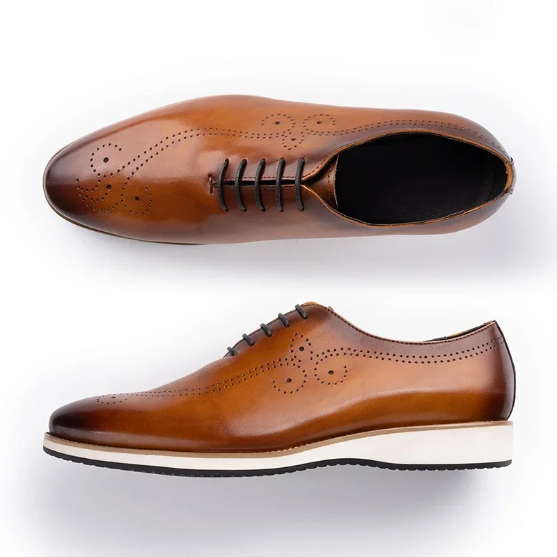 Handmade Men's Genuine Leather Casual Shoes|Luxury Comfortable Walking ...