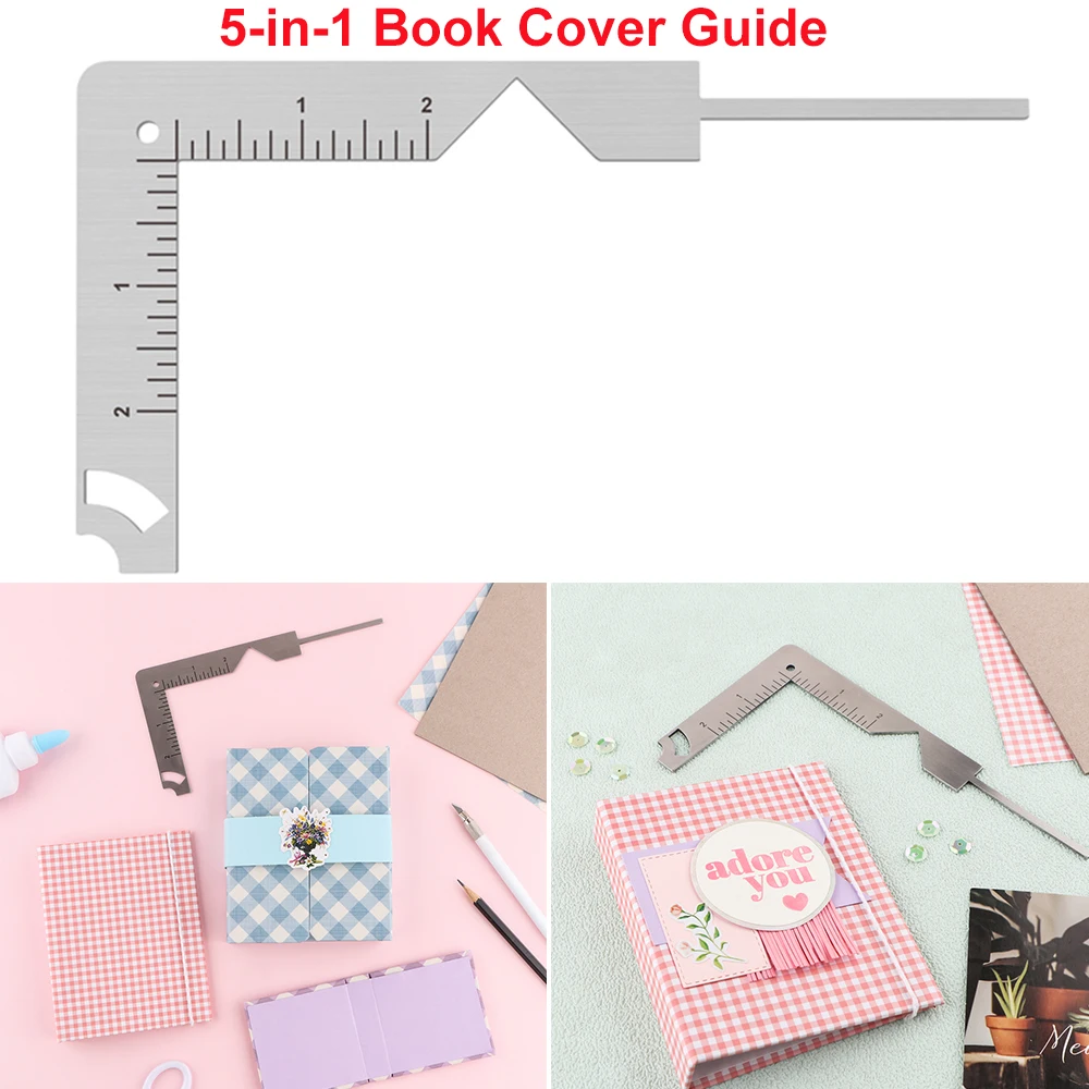 5-in-1-Book-Cover-Guide-Cardmaking-Stainless-Steel-Metal-Bookbinding ...