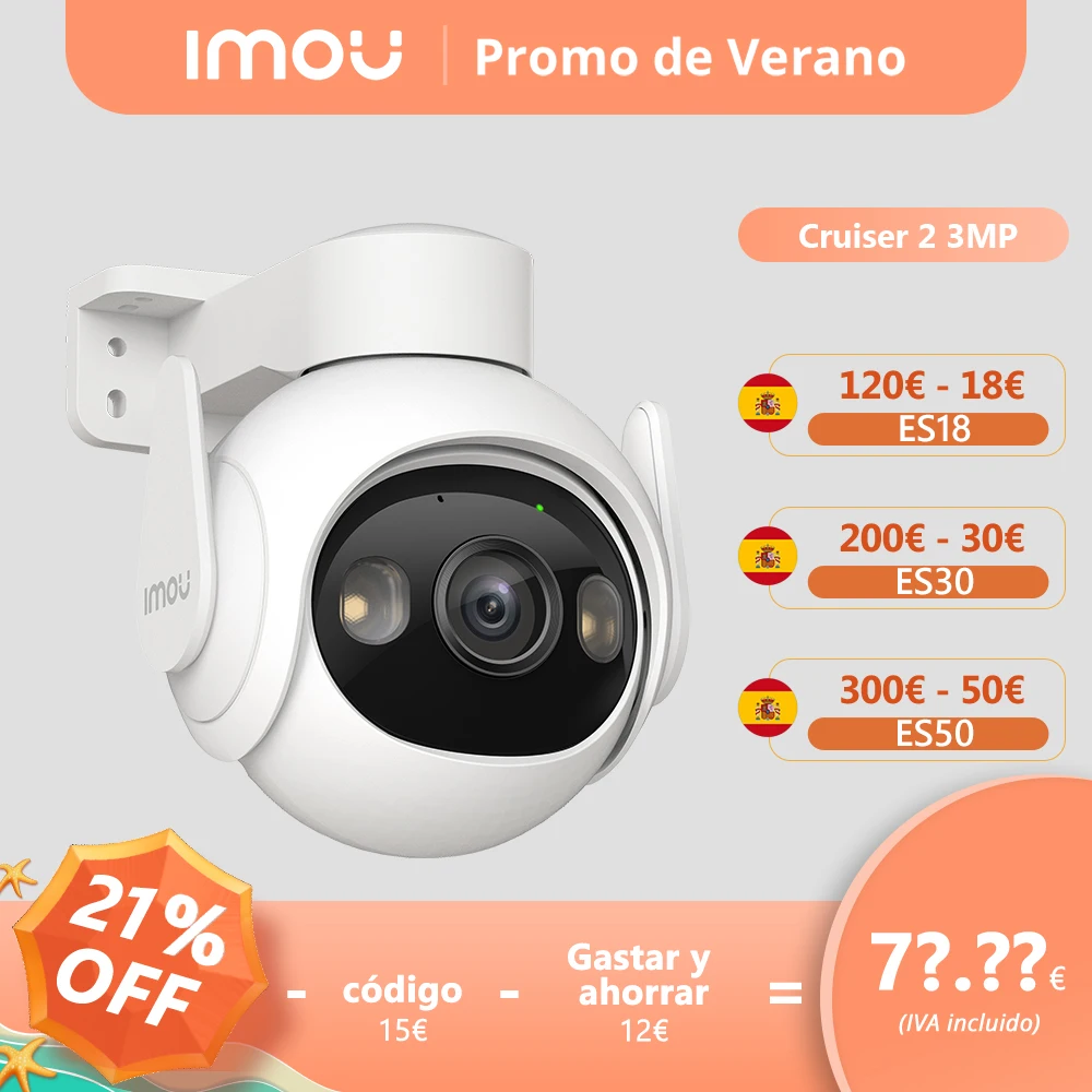 IMOU cámara IP Cruiser 2 PTZ para exteriores, resistente a la ...