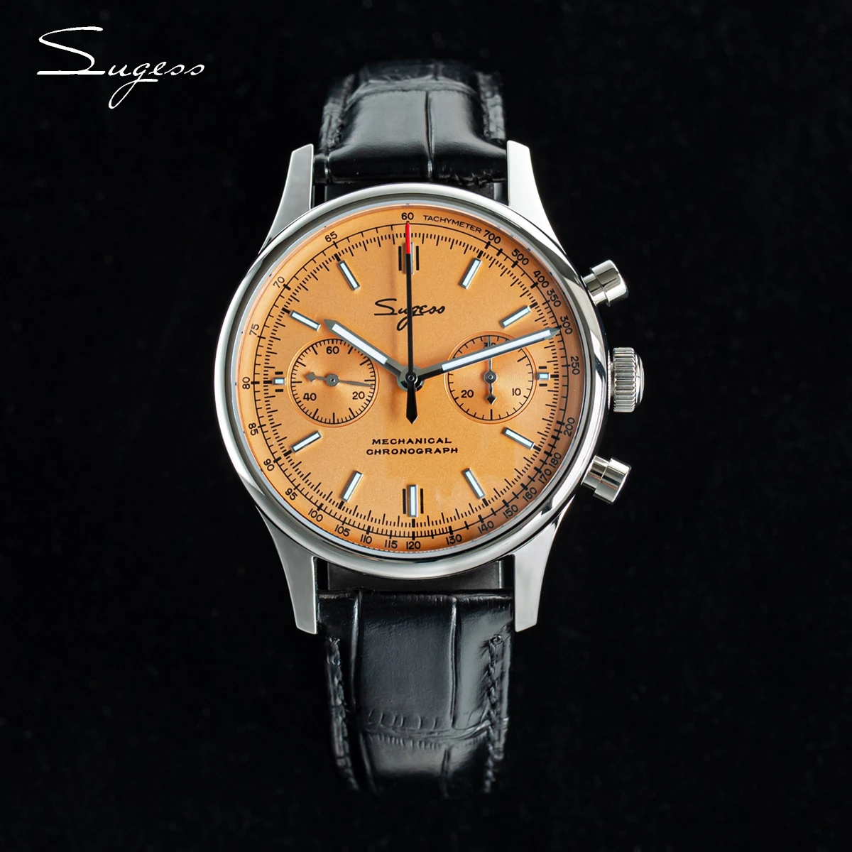 Sugess 40mm 1963 Pilot Watch of Mens Chronograph Sapphire Seagull ...