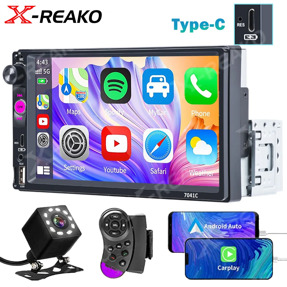X-REAKO-Leitor-multim-dia-universal-r-dio-do-carro-1-din-MP5-Autoradio ...