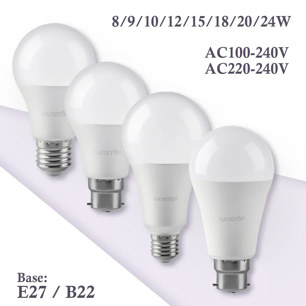 1/10PCS Energy Saving Bulb E27 B22 Lamps A60 A80 AC220V 230V 110V LED ...