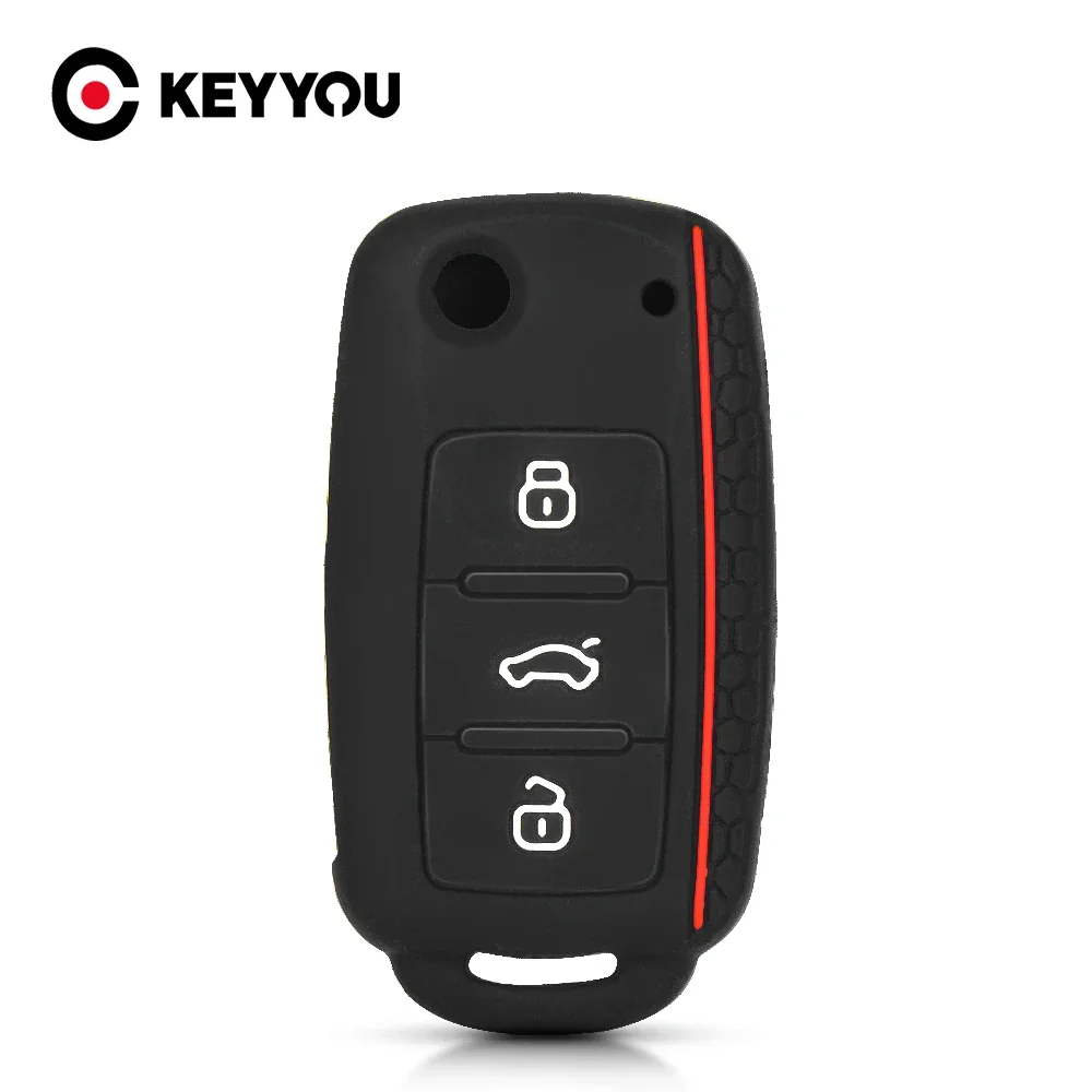 KEYYOU-Silicone-Remote-Key-Fob-Case-Cover-For-SEAT-Leon-Ibiza-For-VW ...