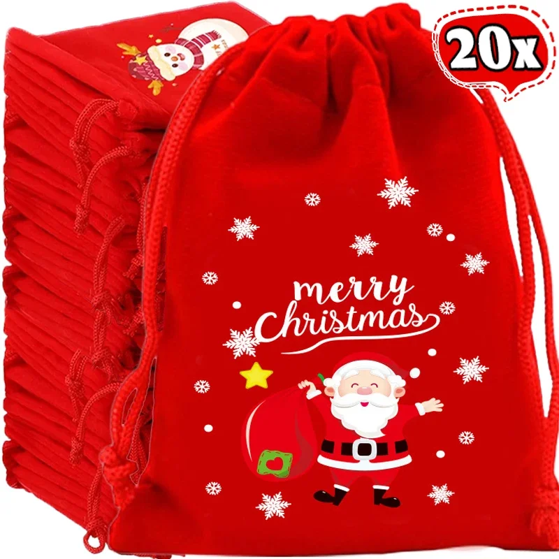 Santa-Claus-Gifts-Bags-Christmas-Red-Velvet-Drawstring-Bag-for-Candy ...