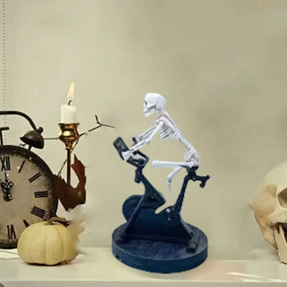 Animatronic-Skeleton-Decoration-Resin-Skeleton-on-Spin-Bike-Decorative ...