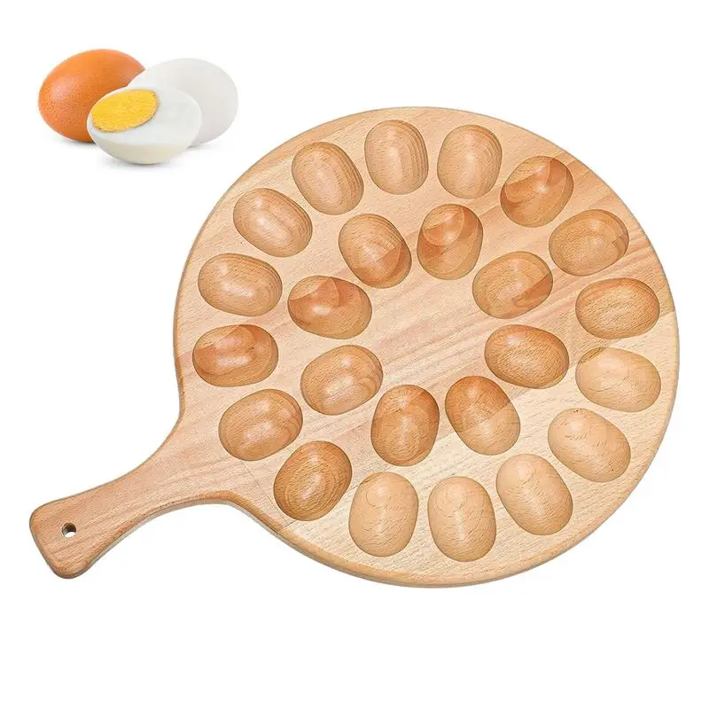 26-Hole-Wooden-Row-Egg-Storage-Box-Egg-Tray-Shatterproof-Protection-Log ...