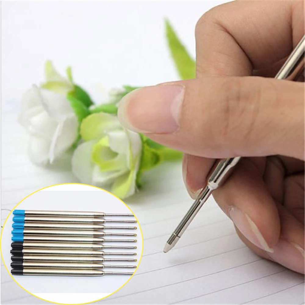 10 Pcs Universal Standard Style Ballpoint Pen Refills Replacement Black ...