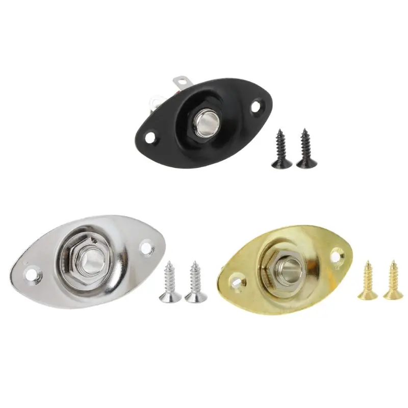 1-4-Oval-Dented-Electric-Guitar-Jack-Output-Plate-Socket-Jackplate ...
