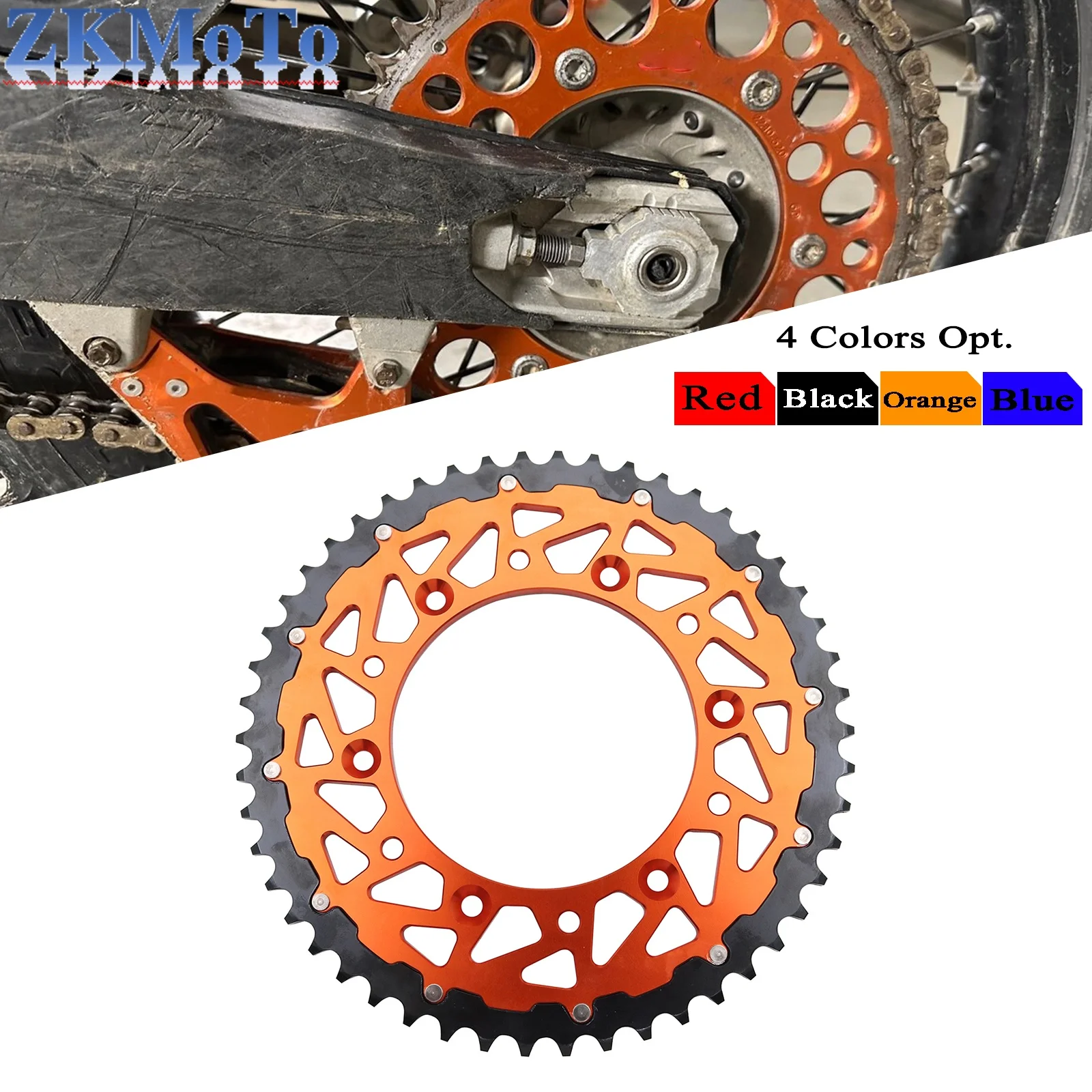Roda dentada traseira de motocicleta cnc 50t 52t para ktm exc250 exc300 ...