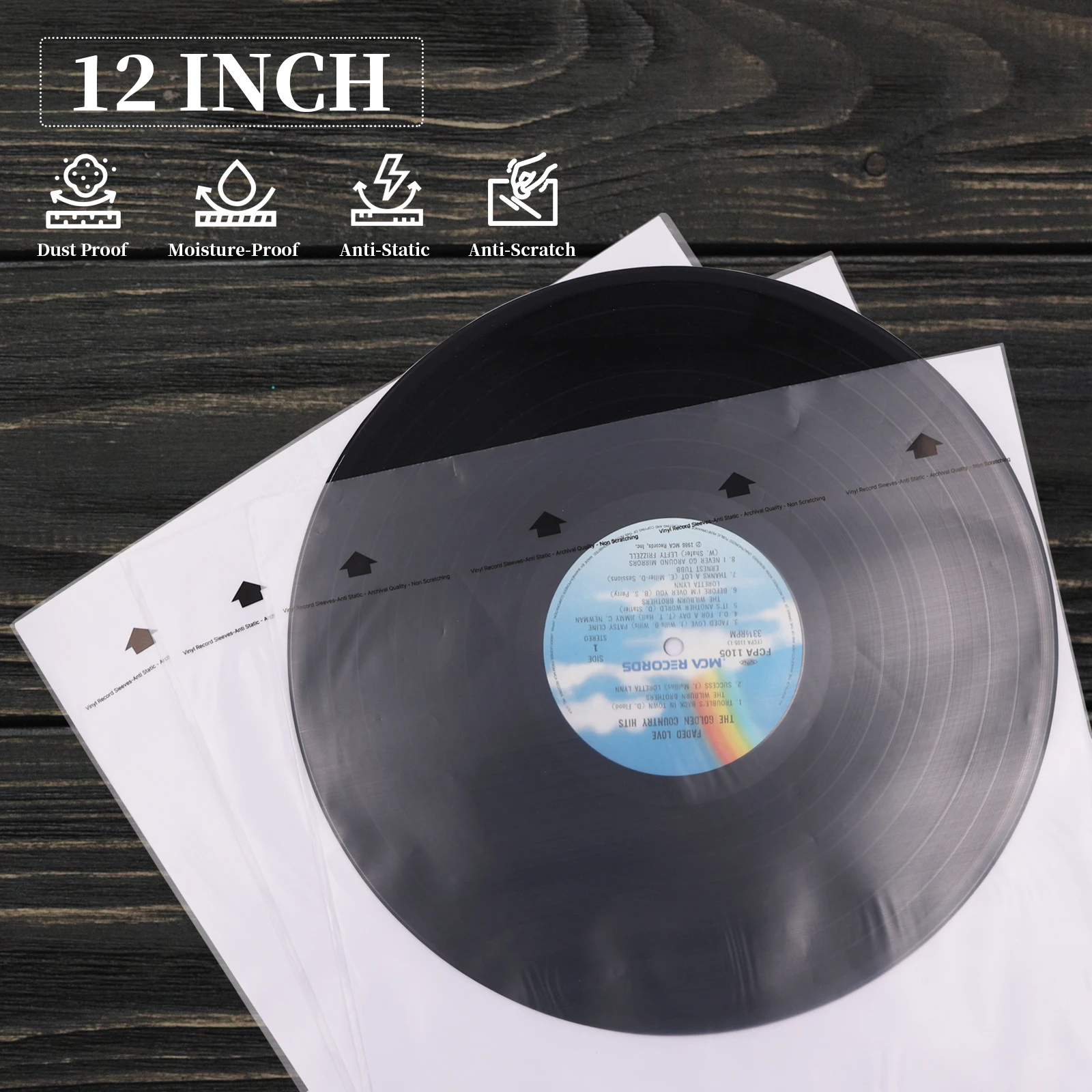 New 2 Styles 20 PCS 12 Inch Anti-static Rice Paper Record Inner Bag ...