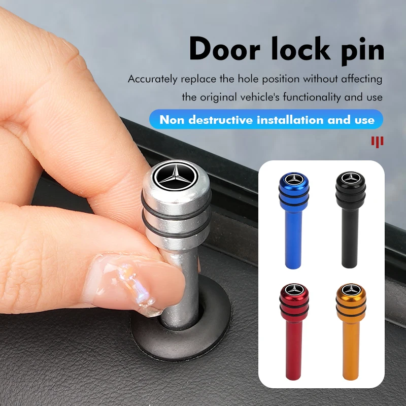 4pcs-Car-Universal-Auto-Door-Lock-Knob-Pull-Pins-Hat-Pad-For-Benz-CLK ...
