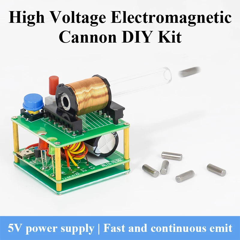 100V-High-Voltage-Electromagnetic-Cannon-Model-DIY-Kit-Primary-Coil ...