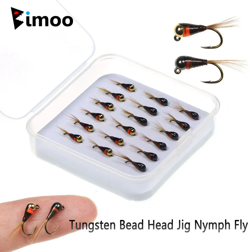 Bimoo-18pcs-box-16-Tungsten-Bead-Head-Jig-Nymph-Fly-Epoxy-Pheasant-Tail ...