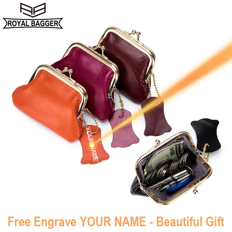 Royal Bagger Coin Purse for Women Genuine Cow Leather Ladies Fashion ...