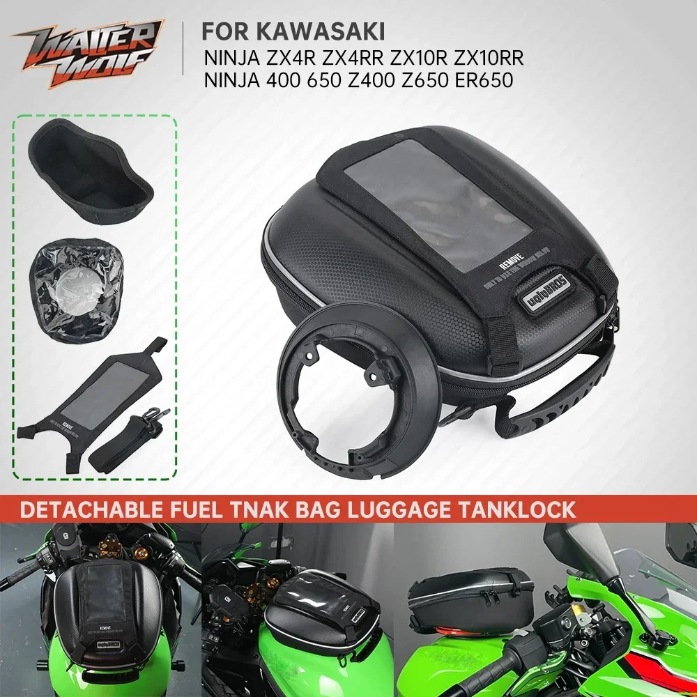 Detachable-Tanklock-Tank-Bag-For-Kawasaki-Ninja-400-650-1000SX-ZX-4R ...