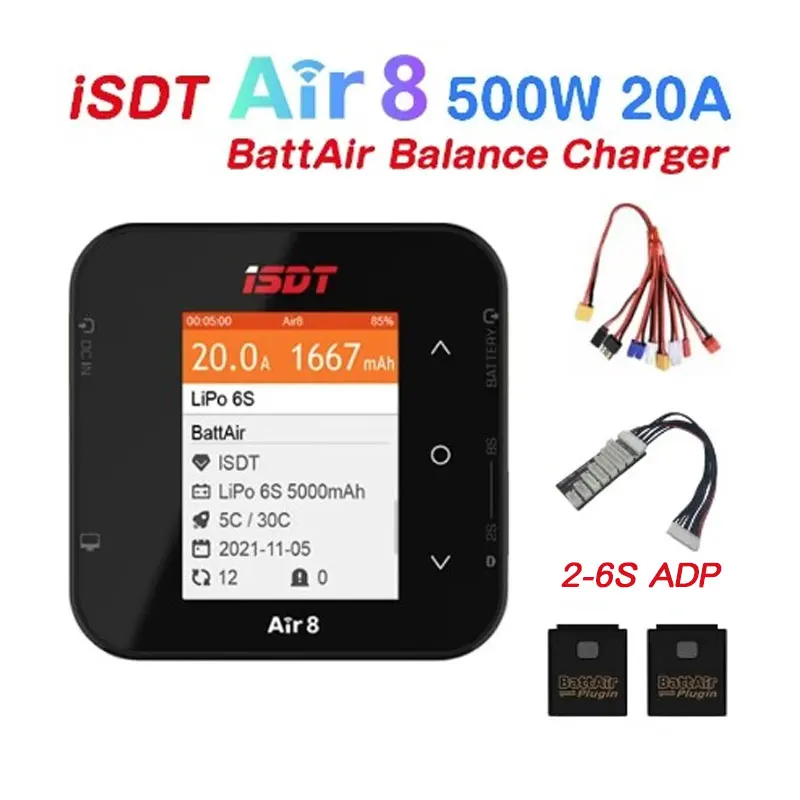 ISDT Air8 500W 20A Battery Balance Charger Discharger Air 8 With Plugin ...