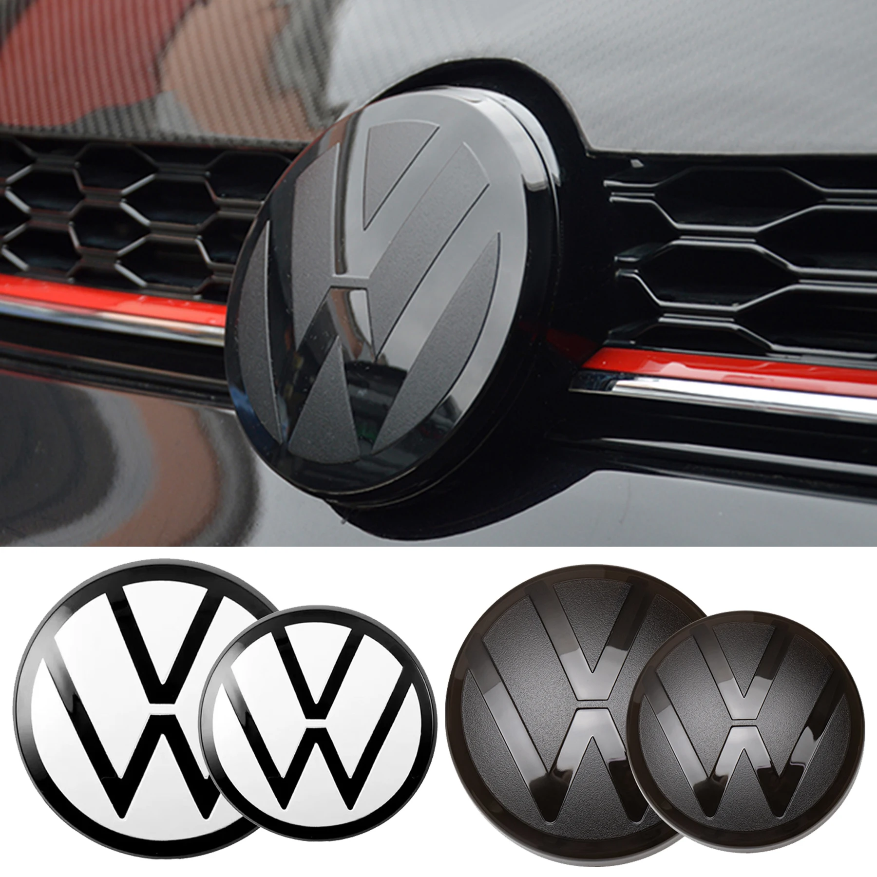 2pcs-Car-Front-Grill-Rear-Trunk-Badge-Sticker-For-Volkswagen-VW-GOLF6 ...