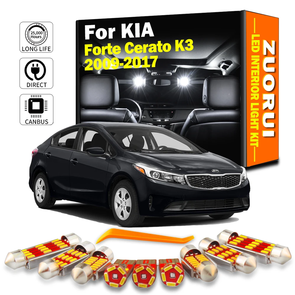 13Pcs-LED-Interior-Map-Dome-Light-Kit-For-KIA-Forte-Cerato-K3-2009-2010 ...