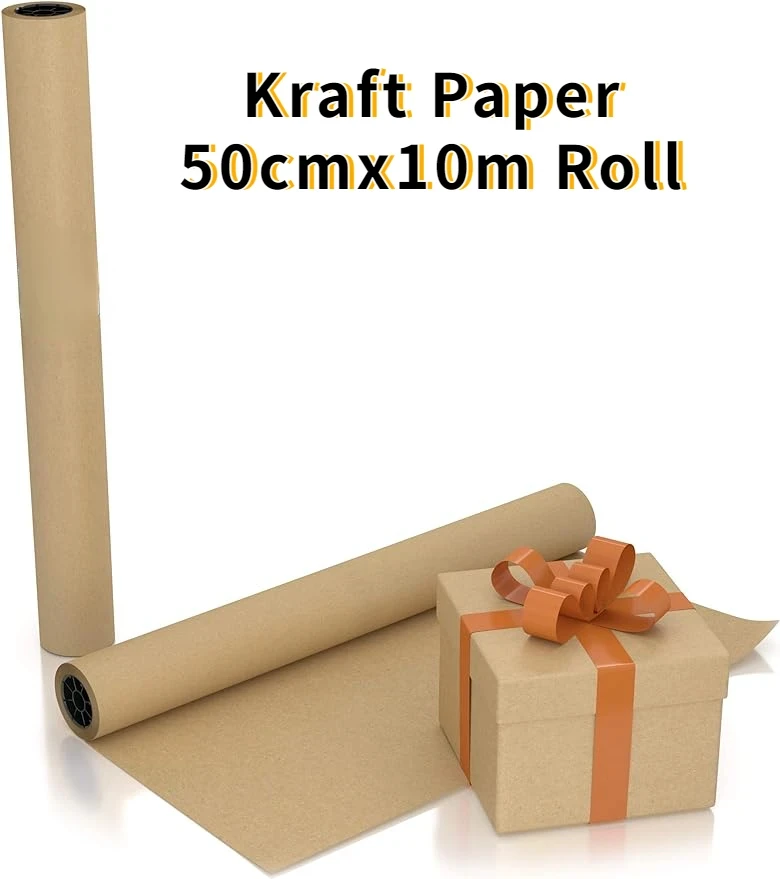 Large-Brown-Kraft-Paper-Roll-50cmx10m-1Roll-for-Gift-Wrapping-Packing ...