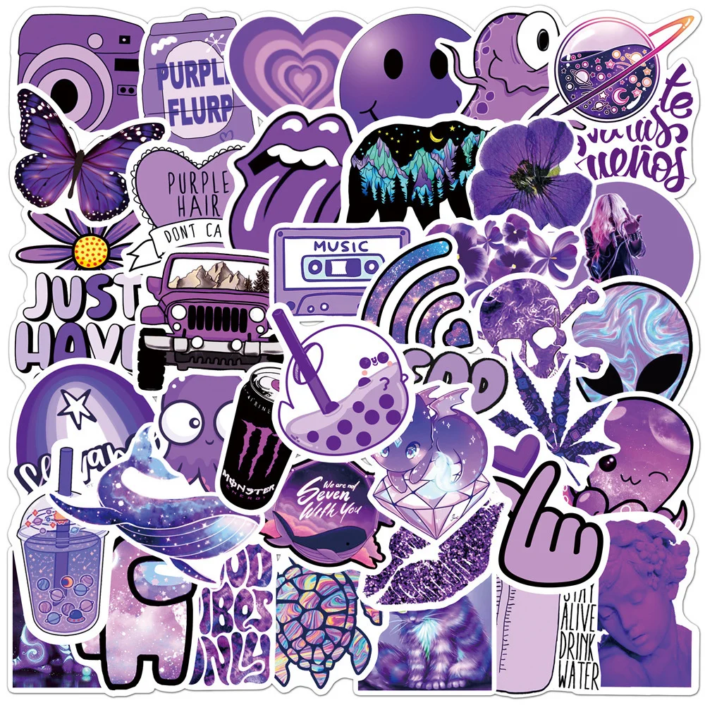 10-30-50PCS-Purple-Art-Style-Creative-Graffiti-Waterproof-Sticker ...