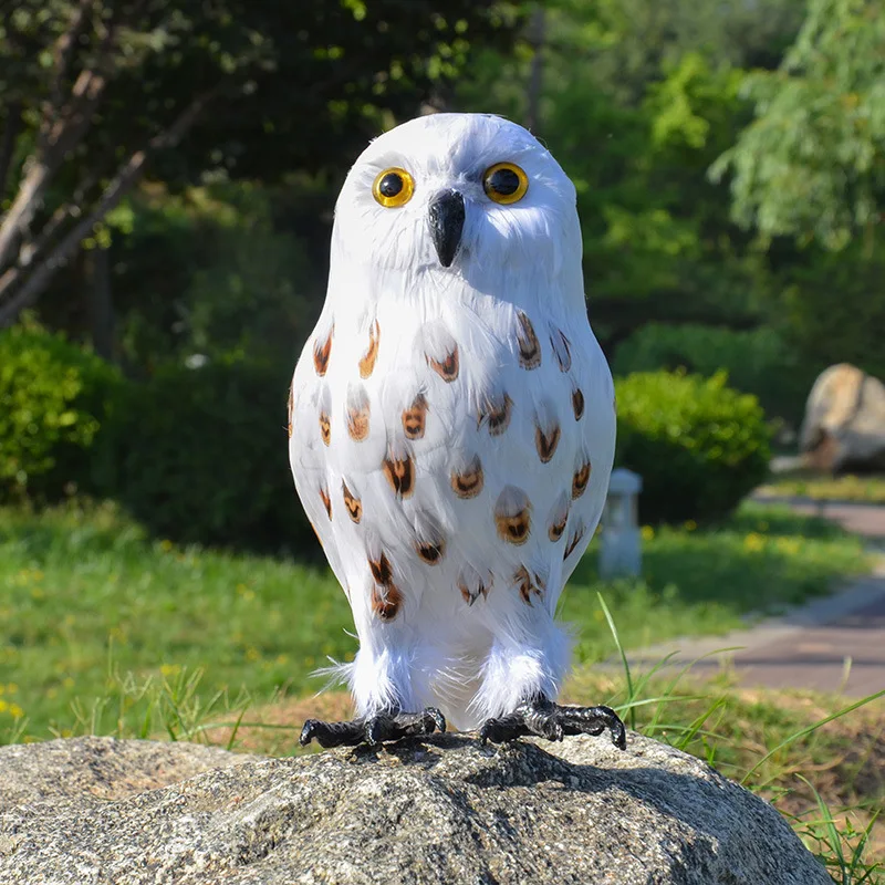 lovely real life foam&feather owl model garden decoration bird gift ...