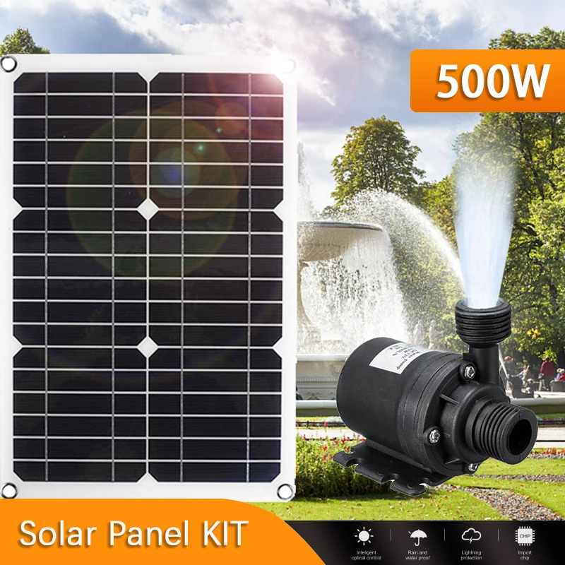 500W 800L/H Solar Water Pump With Solar Panels Source Ultra-quiet ...