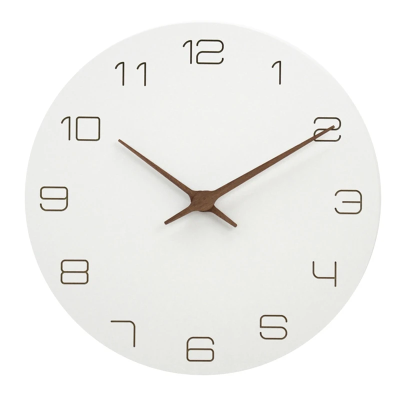 12-Inch-Wooden-Wall-Clock-Clocks-Silent-Quartz-Clockwork-Modern-Style ...