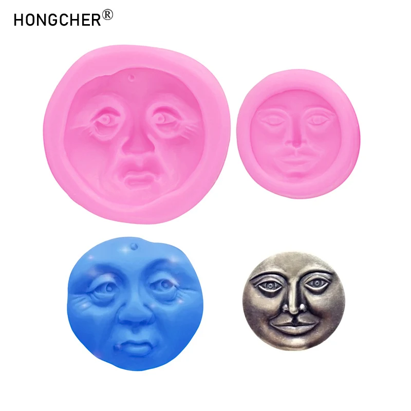 2pcs human face diy creative handmade chocolate flip candy cake baking ...