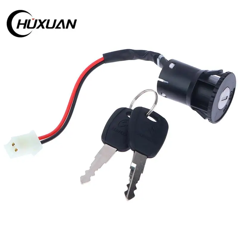 1-Set-2-Wires-Ignition-Switch-with-2-Keys-On-Off-Lock-for-Electrical ...