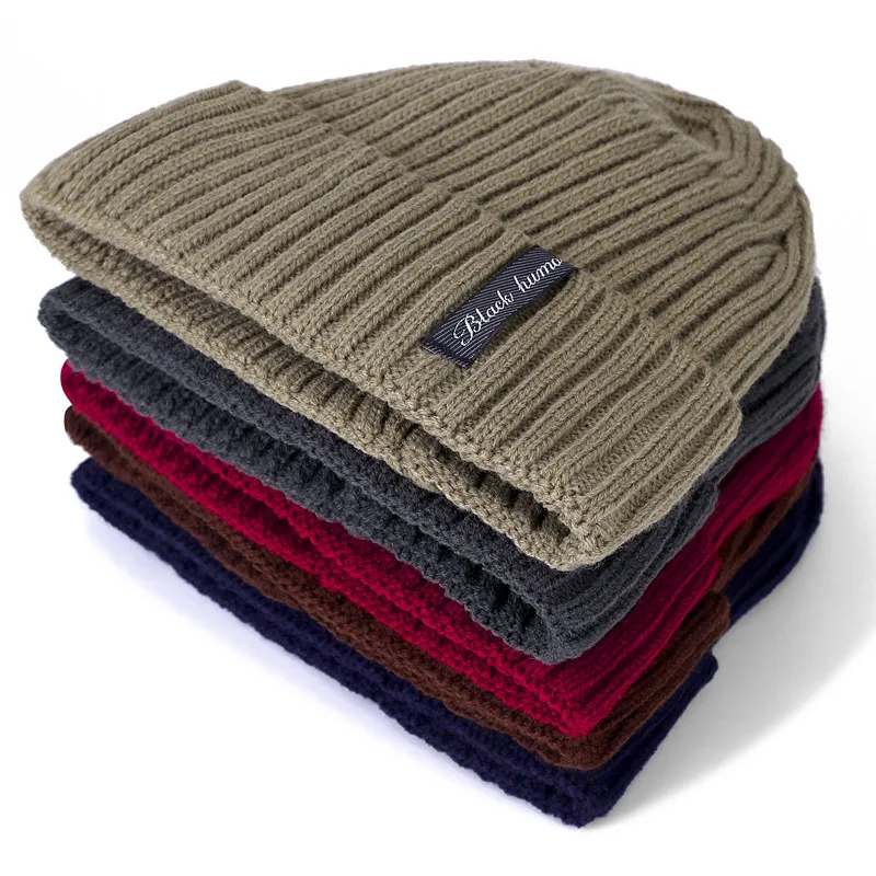 New Unisex Letter Warm Winter Hats Stylish Add Fur Lined Soft Beanie ...