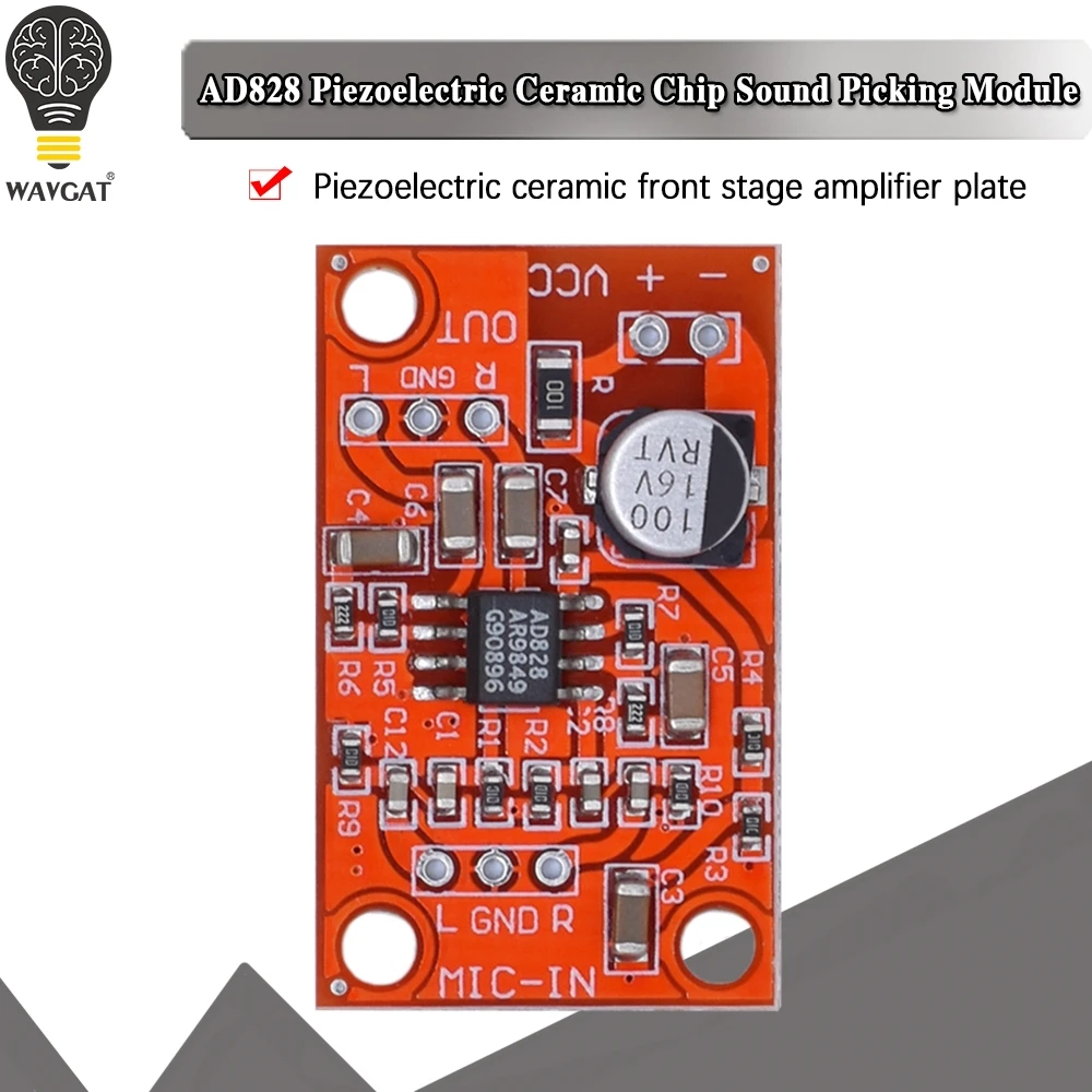 WAVGAT-DC-3-8V-15V-AD828-Stereo-Dynamic-Microphone-Preamplifier-Board ...
