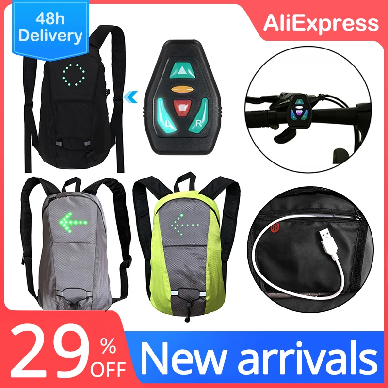 New LED Turn Signal Light Cycling Backpack Wireless Cycling Vest MTB ...