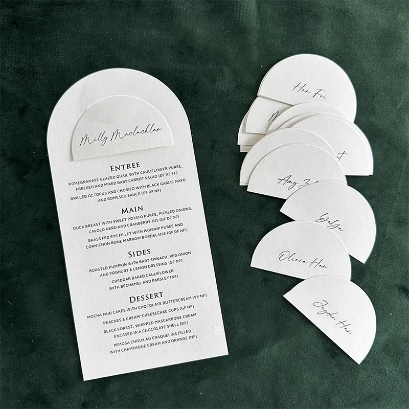 60pcs custom menu card for Wedding Table Card Dining Plate Card ...