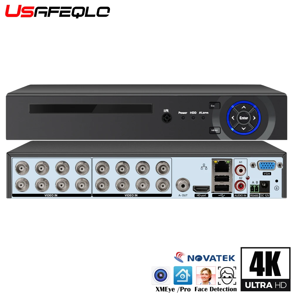 Xmeye Pro H.265 4 k dvr 4 channel Video Surveillance System 6 IN 1 AHD ...
