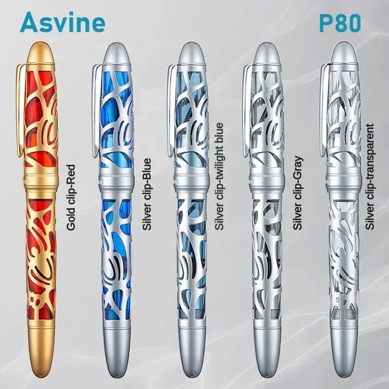 Asvine-P80-Piston-Fountain-Pen-Spider-Skeleton-Transparent-Acrylic-Bock ...
