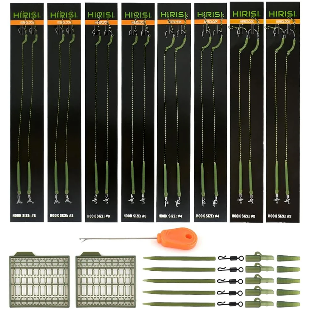 Hirisi Carp Fishing Hair Rigs Hook Link With Boilie Stops And Bait ...