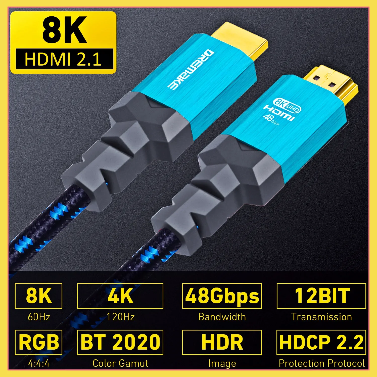 HDMI-8K-60Hz-and-4K-120Hz-48Gbps-Gold-Plated-Cable-for-HDTV-Splitter ...