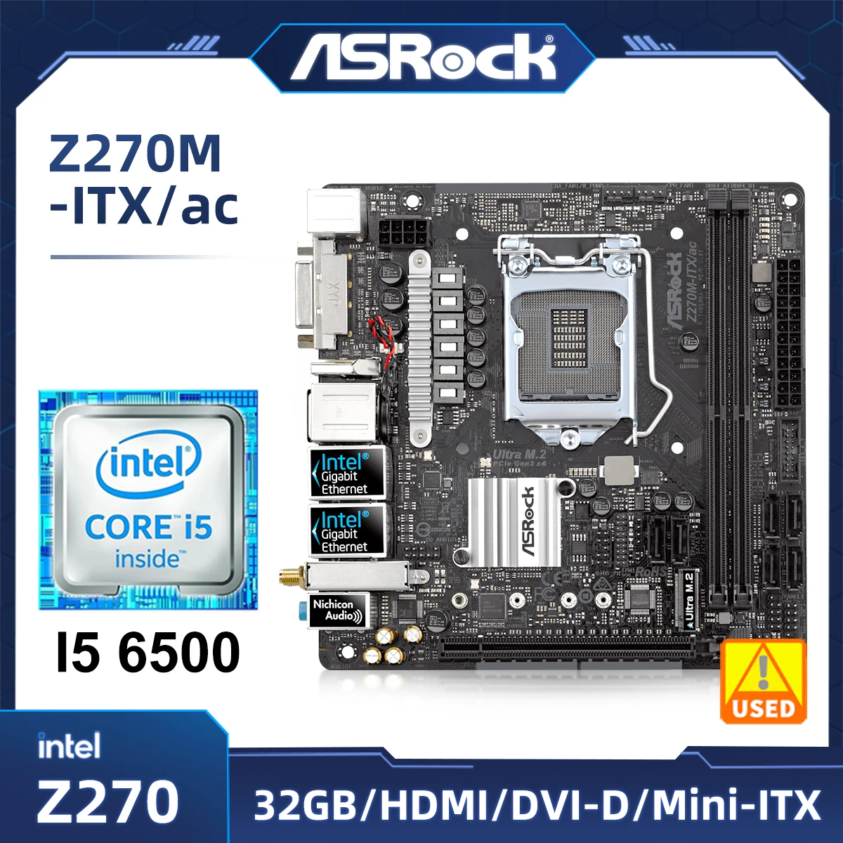 Intel z270 lga 1151 placa mãe para asrock Z270M ITX/ac placa mãe kit ...