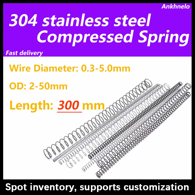 AKNL-1Pcs-Length-300mm-Wire-Diameter-0-3-1-0mm-304SS-Compression-Spring ...